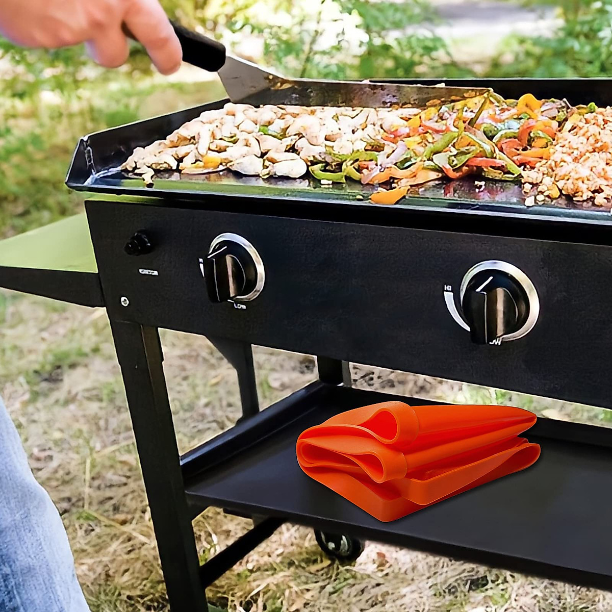 Silicone Griddle Mat for Blackstone 28 in(Not fit 28XL/Pro), Heavy Duty Food Grade Silicone Griddle Cover, Griddle Accessories for Blackstone, All Season Protective Cover for Blackstone (Orange)