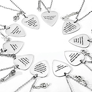 COTATI Quotes Guitar Pick Necklace Outfits Jewelry Accessories Inspired Fans Gift Merch (You are your own definition of beautiful and worthwhile)