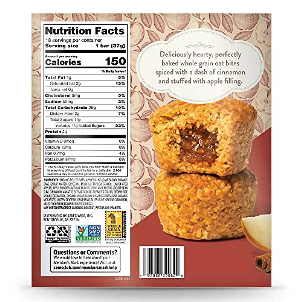 Generic Members Mark Apple Cinnamon Oat Bites (18 pk.)
