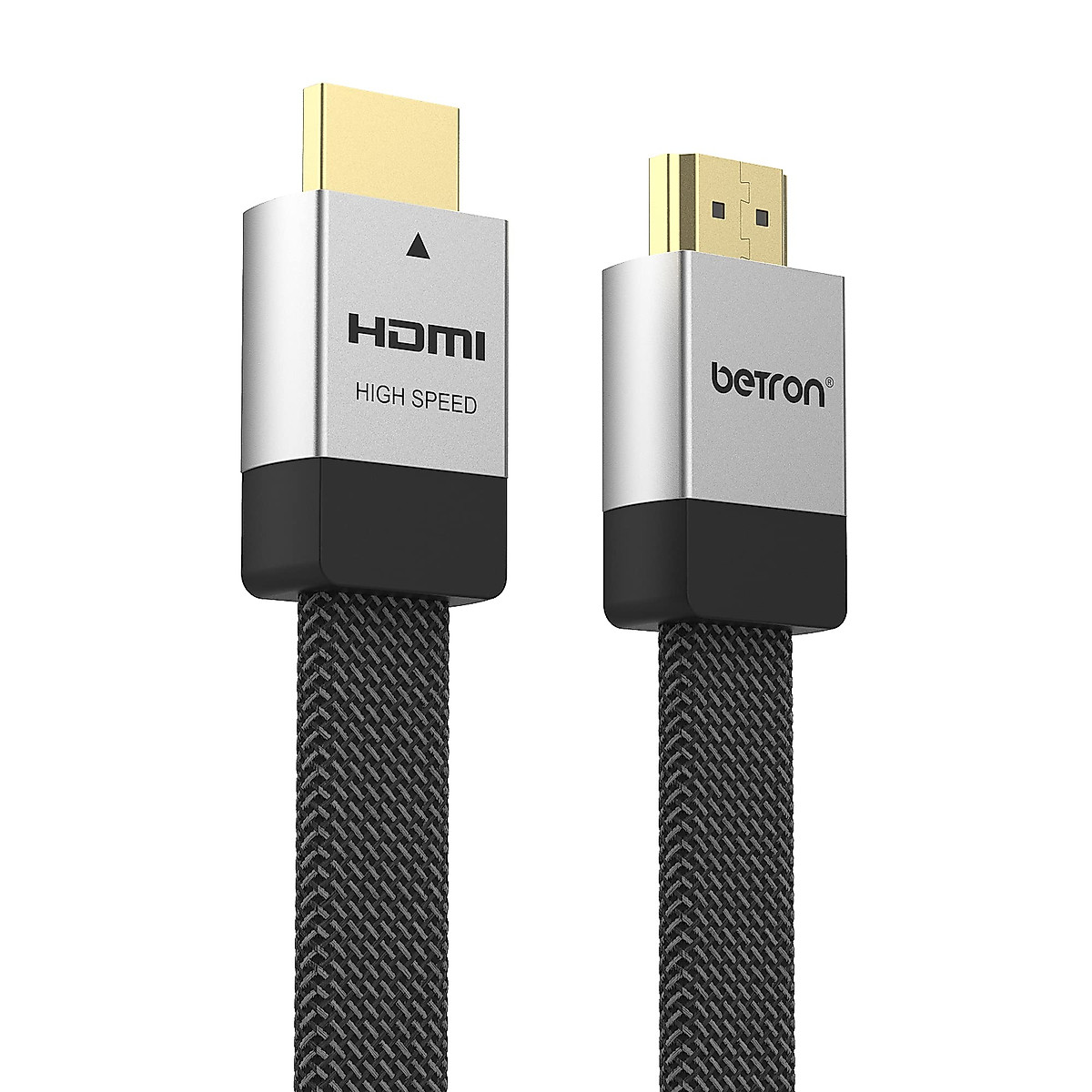Betron HDMI Cable Flat Braided Cord Support 4K Audio Return Channel and Ethernet 6.5 feet Compatible with Samsung, Sony, LG Televisions