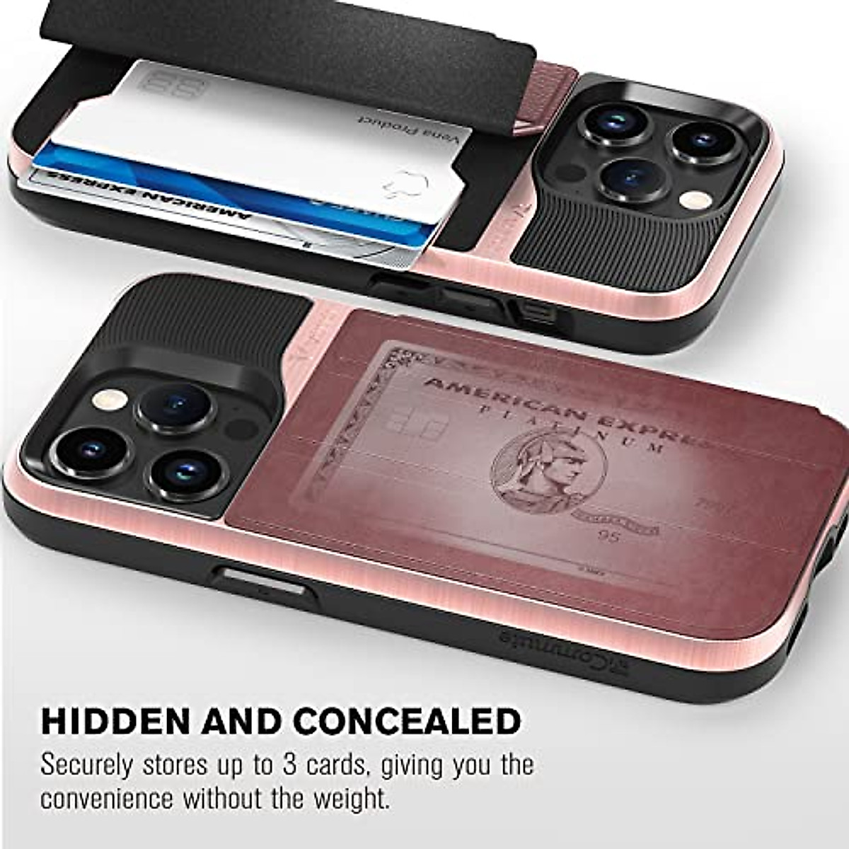 VENA vCommute Wallet Case Compatible with Apple iPhone 14 Pro (6.1"-inch), (Military Grade Drop Protection) Flip Leather Cover Card Slot Holder with Kickstand - Red