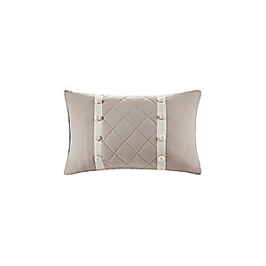 Madison Park 100% Cotton Daybed Cover Set - Trendy Design, All Season Luxury Bedding with Bedskirt, Matching Shams, Decorative Pillow, Diamond Quilted, Khaki 75"x39" 6 Piece