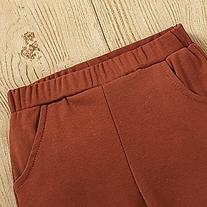 Tikoubabe Baby Boy Clothes Infant Sweatshirt Fall Winter Outfits Long Sleeve Pocket Pants Hats 3 Pcs Light Green Brown 12-18 Months