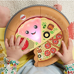Fisher-Price Laugh & Learn Slice of Learning Pizza, Pretend Food Musical Baby Toy with Lights and Spinning Action for Baby and Toddler Ages 6-36 Months