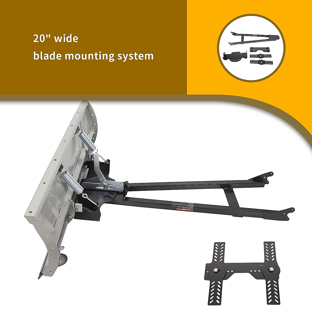 KUAFU Snow Plow Blade Universal Kit Steel Adjustable 48" Complete Universal Kit Package Compatible with ATV Honda Kawasaki Polaris Aeon Crossland Arctic-Cat Alterra (You Will get 2 Packages)
