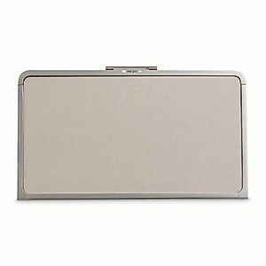 MICHAEL AMINI Lanterna Wood & Marble Nightstand in Silver Mist