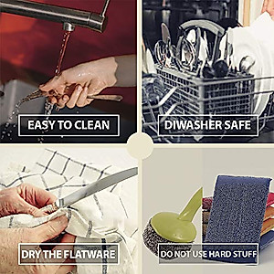 Blue Silverware Set&24-Piece Stainless Steel Flatware Service for 6, Mirror Finish Cutlery Set with Gift Box