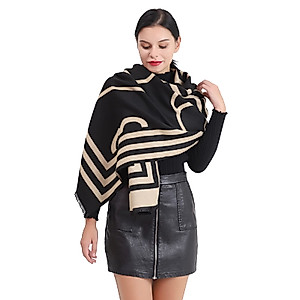 SPFAS Warm Cashmere Feel Scarf for Women Winter Pashmina Shawl and Wraps Soft Large Blanket Scarves