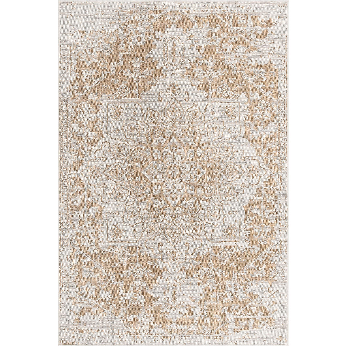 Rugs.com Jill Zarin Outdoor Collection Rug – 6' x 9' Blue Flatweave Rug Perfect for Bedrooms, Dining Rooms, Living Rooms