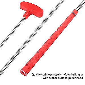 Golf Putter with Steel Shaft Kids Putter Mini Rubber Head for Right Hand Children for Junior(red)