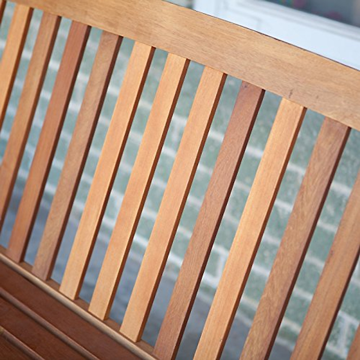 International Caravan Furniture Piece Royal Tahiti Curved Back Wood Two Seated Swing