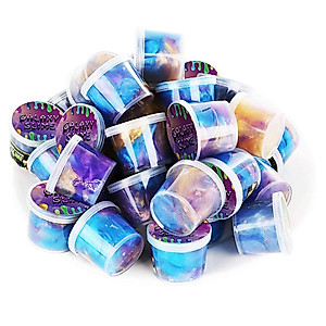 BVEHSR 48 Packs Galaxy Putty Slime, Party Favor for Kids Girls & Boys, Adults, Non Sticky, Stress & Anxiety Relief, Wet, Super Soft Sludge Toy,Easter Basket Stuffers