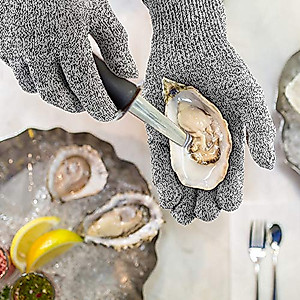 YINENN 2 Pairs (4 Gloves) Cut Resistant Gloves Food Grade Level 5 Protection,Kitchen Cut Gloves for Oyster Shucking,Fish Fillet Processing,Mandolin Slicing,Meat Cutting,Wood Carving-(XL)