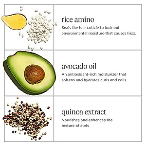 Briogeo Curl Charisma Rice Amino + Avocado Leave-In Defining Crème, Anti Frizz Hair Styling Moisturizer, Leave In Cream for Wavy, Curly, Coily Hair, Boosts Hydration, Vegan, Cruelty-Free, 6 fl oz