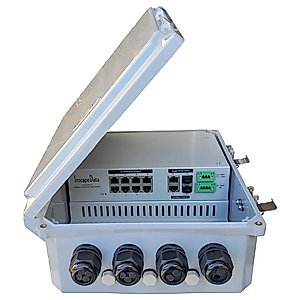 Inscape Data Managed IP68 Outdoor PoE Switch, LPS1800AFM-T1, 10/100Mbps, IEEE 802.3af/at, 2X Combo Gigabit SFP Fiber/RJ45 Uplink, 150W