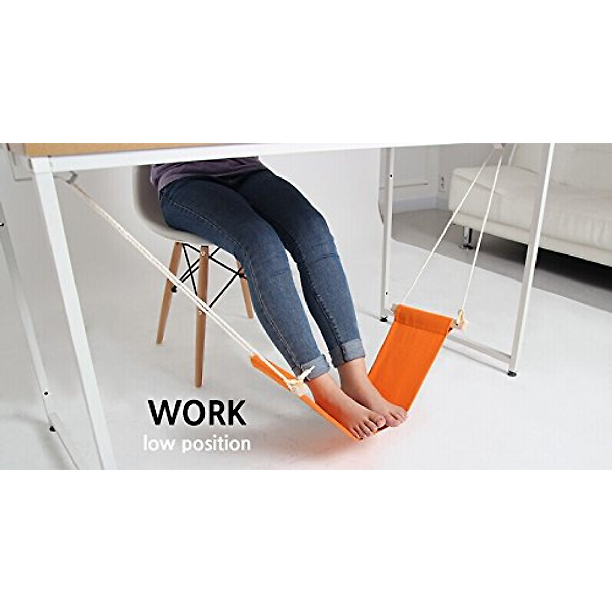 Home-organizer Tech Portable Adjustable Foot Hammock for Corner Desk Office Foot Rest Mini Under Desk Foot Rest Hammock for Home, Office, Airplane, Travel, Study and Relaxing (Pink)