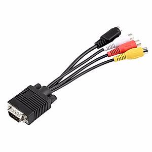 ANRANK High Performance VGA SVGA to S-Video 3 RCA Composite AV TV Out Adapter Converter Cable for PC Laptop