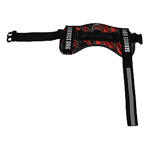 ALBCORP Service Dog Vest Harness - Reflective - Woven Polyester and Nylon, Comfy Mesh Padding - Sizes from XXS to XL – Service Dog Patches Included. Red Camo, Large