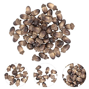 Artificial Acorns, 60 PCS Lifelike with Acorn Cap with Natural Acorn Cap Simulation Mini Acorns for DIY Craft Filler Home Party Favor Supplies