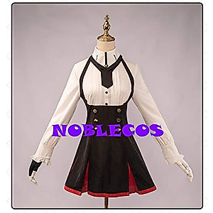 noblecos The Misfit of Demon King Academy Sasha Necron Cosplay Costume Lolita Skirt Halloween Costume Full Set (Female XL)