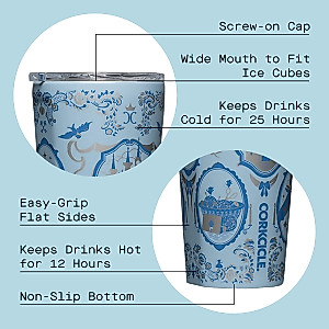 Corkcicle Disney Princess Cinderella Stainless Steel Travel Tumbler, Insulated Water Bottle with Lid, Spill Proof for Wine, Coffee, Tea, and Hot Cocoa,16 oz