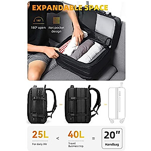 Laptop Backpack,Mark Ryden 17.3 inch Carry-on Business Backpack Men, Laptop bag with USB Charging Port, Waterproof,Hand Luggage Backpack For Men(Expandable 26L-40L)