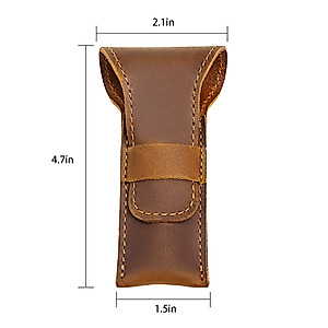 Safety Razor Case, Leather Razor Travel Case, Razor Cover Straight Safety Razor Case,Shaving Accessories-Jeereal