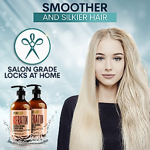 PURE NATURE Keratin Shampoo and Conditioner Set and Keratin Hair Mask