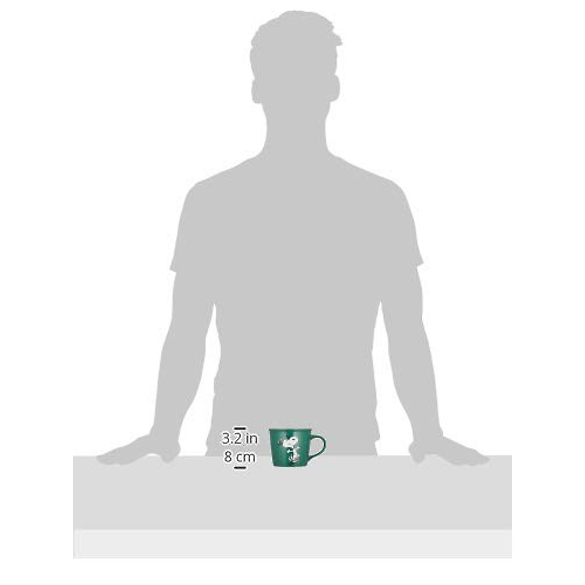 Ken Onishi Peanuts Snoopy Color Mug, Green PT-1303 Diameter 3.6 x Height 3.1 inches (92 x 120 x 78 mm)