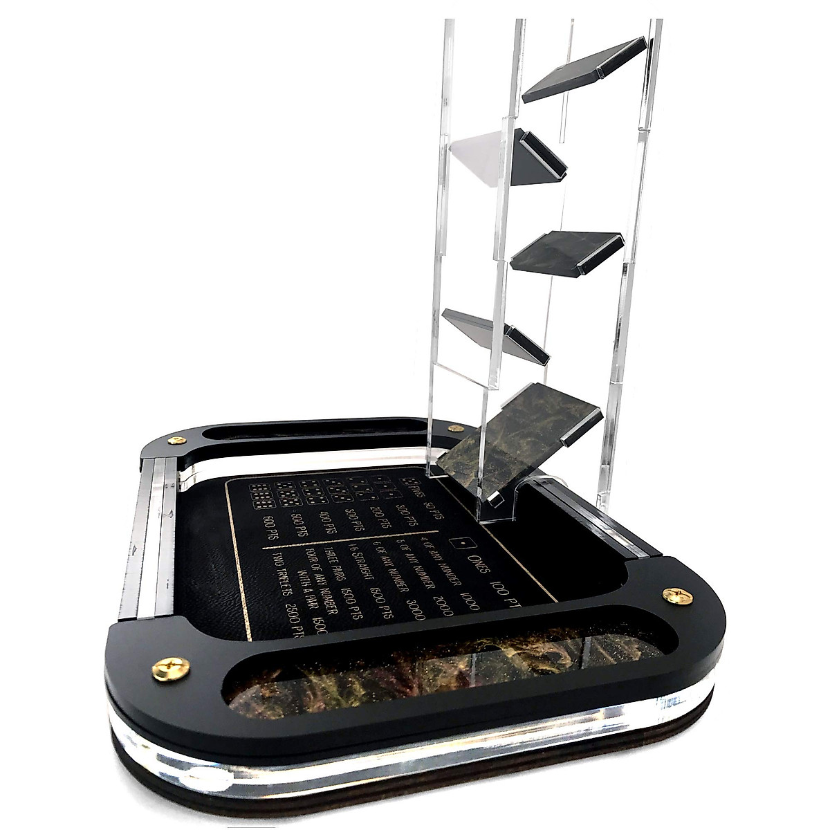 Omega and Mini Mega Dice Tray with Farkle Score - Mini Mega 12" Nebula Stardust