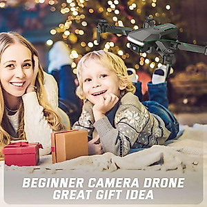 Heygelo S80 Drone with Camera for Adults, Foldable 1080P HD Mini Drones for Kids Beginners, Remote Control Helicopter Boys Toys/Gift with FPV Live Video, Full Guards, One Key Start, 2 Batteries
