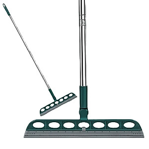 Squeeze Silicone Broom Sweeping, Magic Broom Sweeping Brush Multifunction Magic Broom Sweeper, Detachable Floor Squeegee Glass Wiper for Bathroom Window Bathroom Kitchen Tile Cleaning (Dark Green)