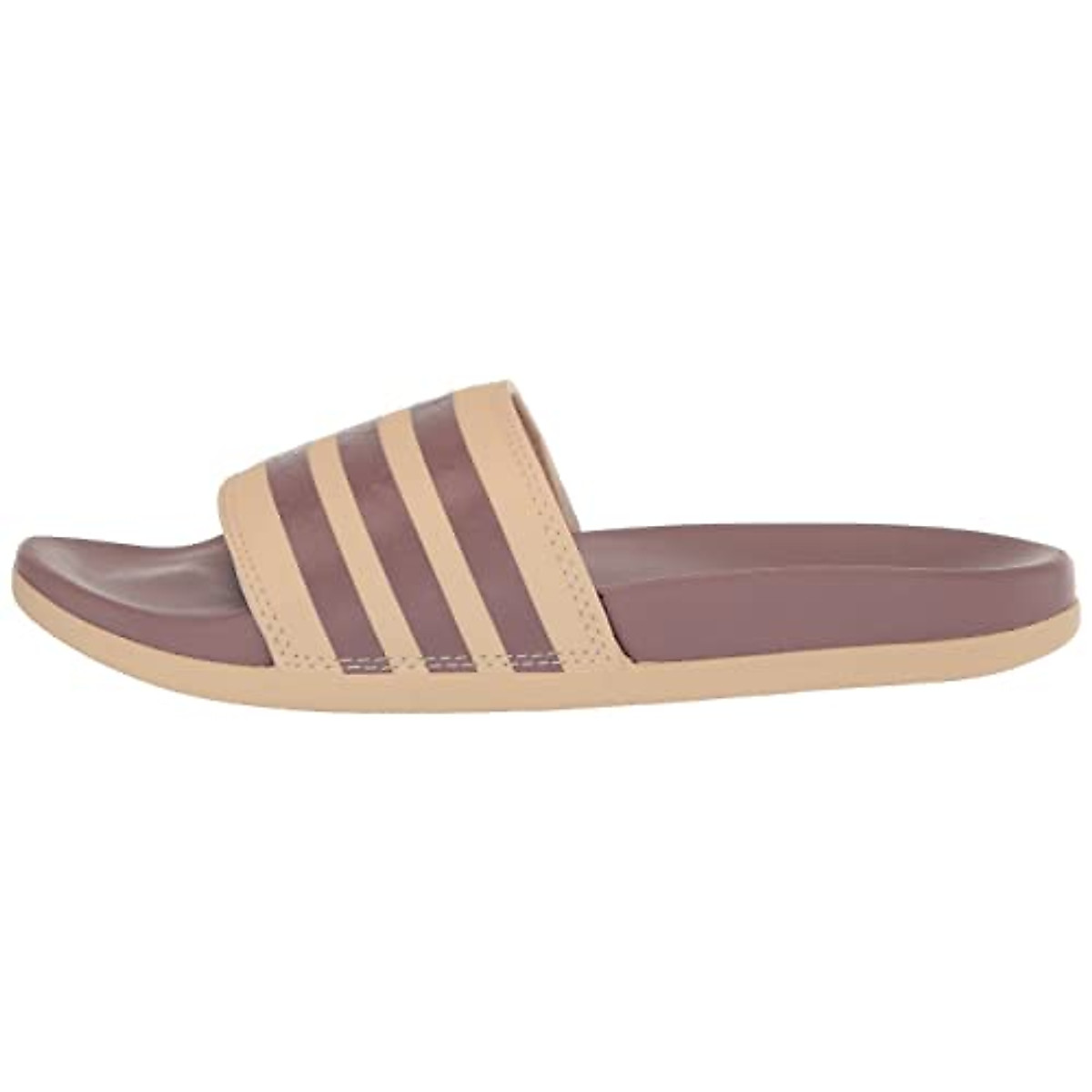 adidas Women's Adilette Comfort Slides Sandal, Sand Strata/Wonder Oxide/Sand Strata, 8