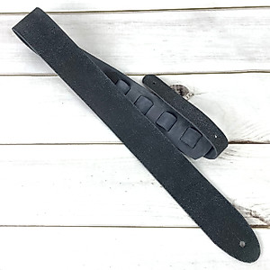 Walker And Williams STR-02 Distressed Elephant Gray Top Grain Thick Italian Leather Guitar Strap For Acoustic, Electric, And Bass Guitars