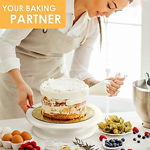 Kootek 69pcs Cake Decorating Supplies Kit, Cake Decorating Set with Cake Turntable Stand, 12 Numbered Icing Piping Tips, 50 Pastry Bags, Straight & Angled Spatula, 3 Scraper & Other Baking Supplies