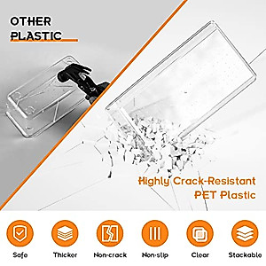 ASTOFLI 22-Piece Clear Plastic Drawer Organizer Storage, Non Slip/Crack Desk Drawer Organizer Tray, Versatile 5-Size Vanity and Bathroom Drawer Organizers Bins for Makeup, Jewelry, Utensils and Office