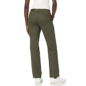 Amazon Essentials Women's Stretch Twill Chino Pant (Available in Classic and Curvy Fits), Dark Olive, 10