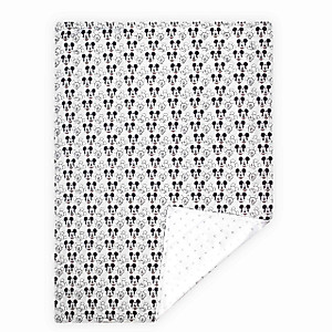 Cudlie Disney Baby Boy Mickey Mouse Baby Blanket Double Sided Mink with Grey Micky Print (30x40)