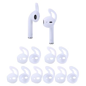 OneCut 5 Pairs Silicone Ear Tips Compatible for AirPods 1&2,Silicone Soft Anti-Slip Sport Earbud Tips, Anti-Drop Ear Hook Gel Headphones Earphones Protective Accessories Tips