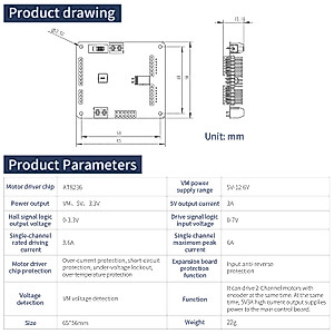 Yahboom Motor Controller Board Module AT8236 Dual H-Bridge DC Stepper for Arduino Raspberry Pi STM32 DIY Robot Car (Motor drive module+ Power cable *2)