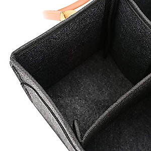 MorNon Baby Diaper Caddy Organizer Diaper Tote Portable Nursery Essentials Storage Basket Stain Resistant Large Baby Stuff Diaper Organizer Baby Gift for Newborn Boy and Girl, Dark Gray