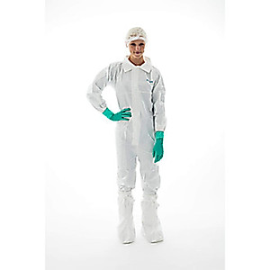Ansell S-BDCCT-L BioClean Coverall with Collar, Anti-Static, White, Sterile, L (Pack of 20)