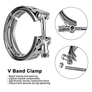 EVIL ENERGY 3 Inch V Band Clamp, Bundle with 2.5" ID to 3" OD Exhaust Pipe Reducer Adapter