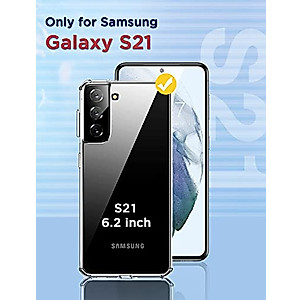 Humixx Crystal Clear for Samsung Galaxy S21 Case, [Never Yellow][Military Grade Shockproof] Galaxy S21 Case Soft TPU Slim Fit Yet Protective Samsung S21 Case 5G 6.2" - Clear