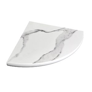 Threshold.Shop 18 Inch Calacatta Engineered Marble Corner Shower Shelf Bathroom Caddy, Wall Mounted Shower Shelf, Classic Flatback Design
