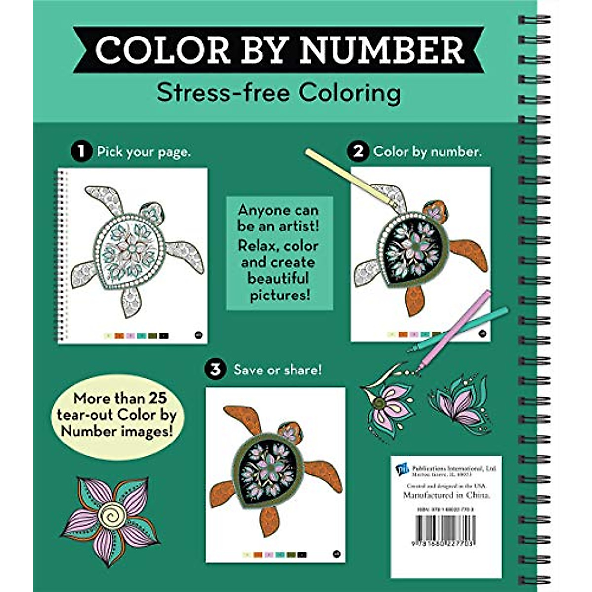 Brain Games - Color by Number: Stress-Free Coloring (Green)