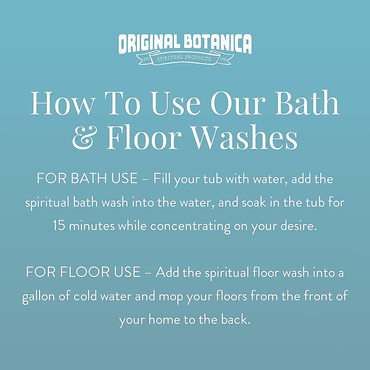 Original Botanica Uncrossing Bath and Floor Wash Spiritual Cleansing Negative Energy Protection Herb Purification, for Success and Prosperity, 8oz