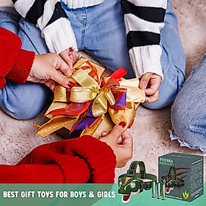 SEVENKA LED Headlamp for Kids, Outdoor Toy Head Lamp Flashlight for Boys Girls Toddler, 3.4oz Lightweight Headlight Camping Gear, Roar/Mute, Birthday Gift (Battery Included)