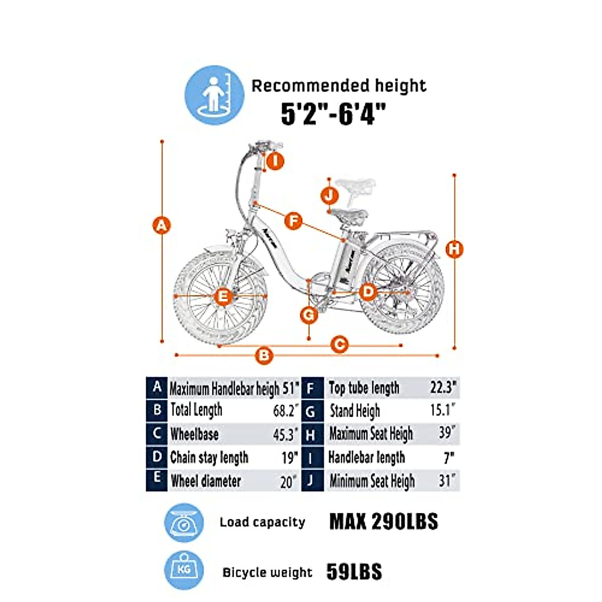 Narrak 48V 500W 13 Ah 20" x4.0 Folding Fat Tire Step Over/Step-Thru Electric Bicycle Mountain Removable Battery E-Bike Foldable Snow Electric Bike (Step-Thru Black)