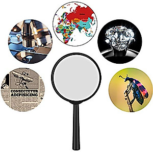 Elcoho 12 Pack Handheld Magnifier Plastic Magnifying Glass for Reading Jewelry Home Office Desk Accessories with Storage Bag